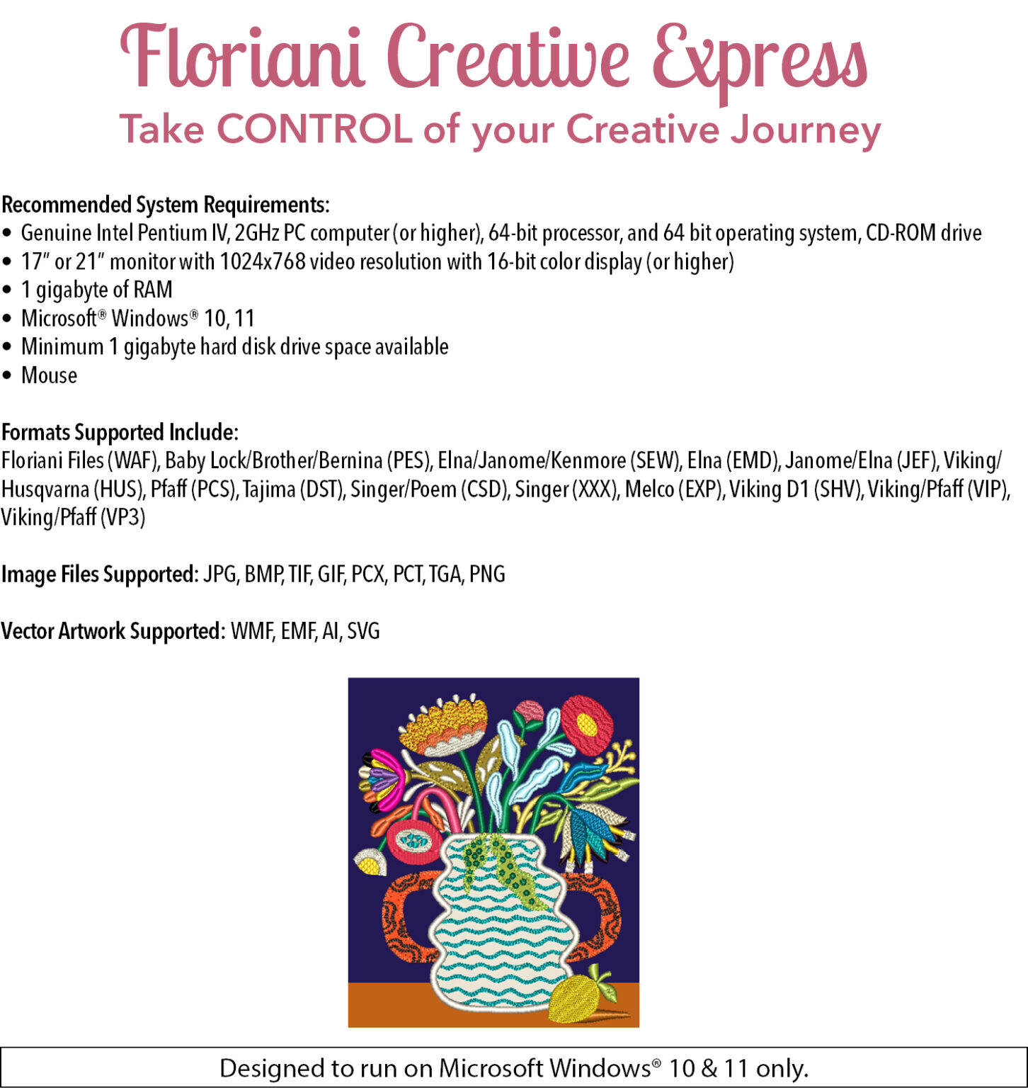 Floriani Creative Express Software - Floriani