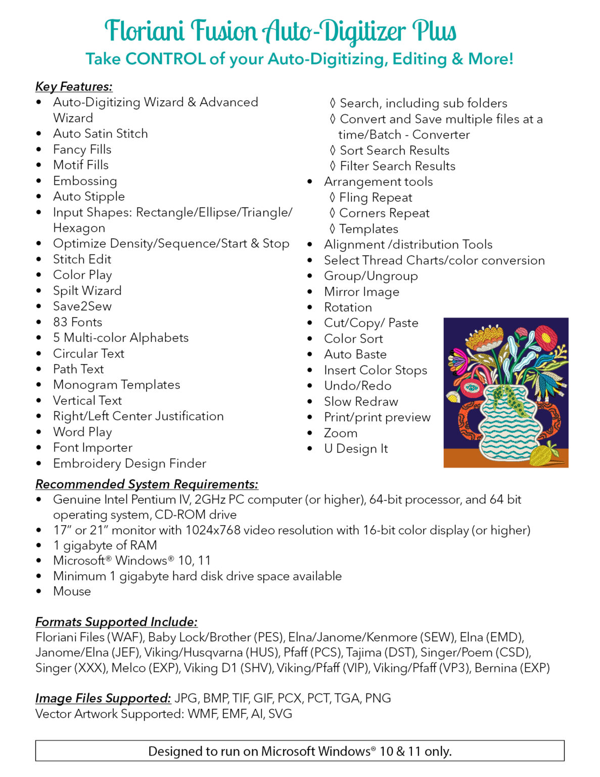 Floriani Fusion Software - Floriani