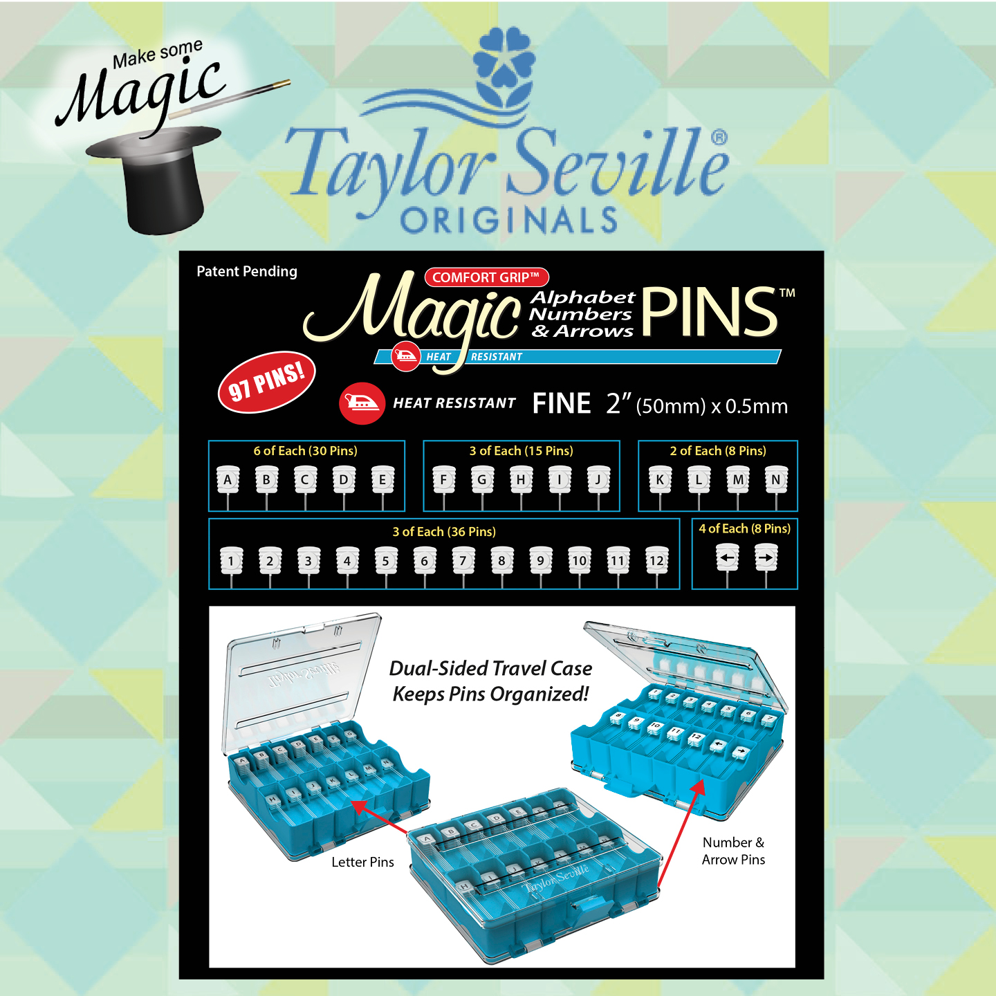 Taylor Seville Magic Alphabet Numbers & Arrows Pins - Floriani