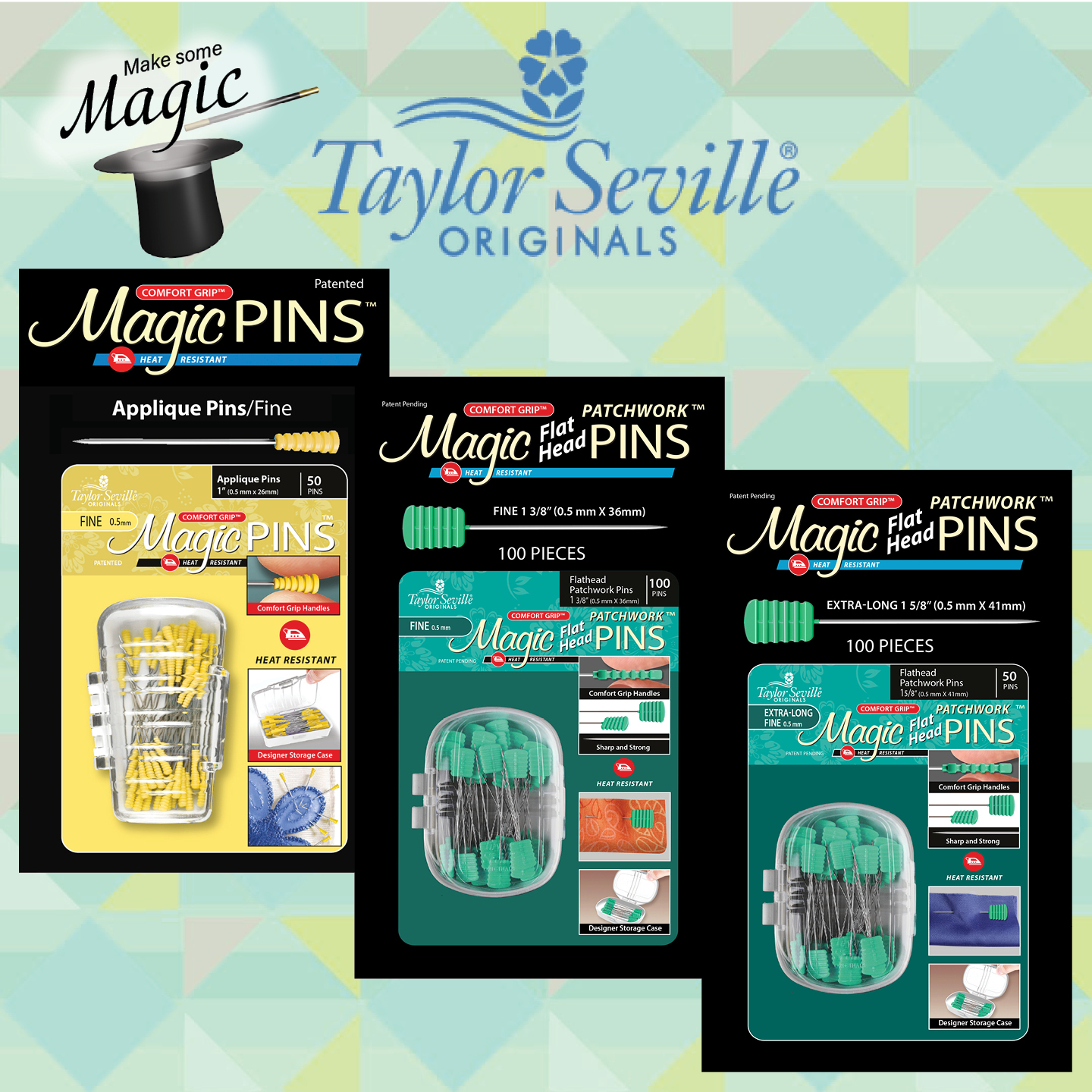 Taylor Seville Magic Pins - Applique Fine 50pc - Floriani