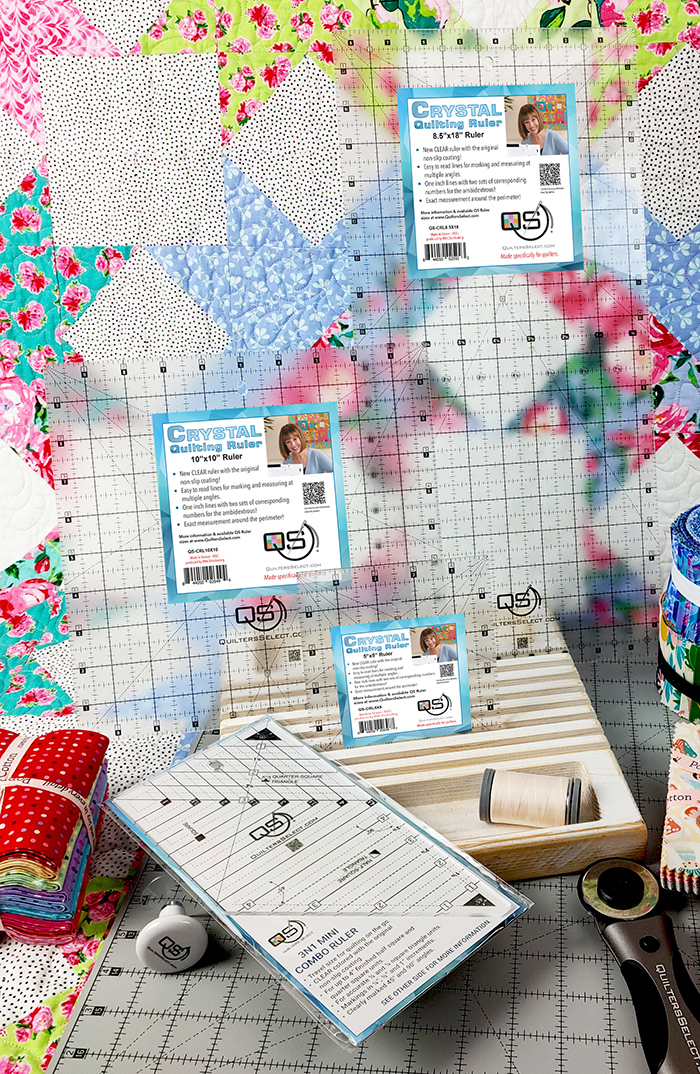 Quilters Select Crystal Clear Non-Slip Ruler Pre-Cut Bundle - Floriani
