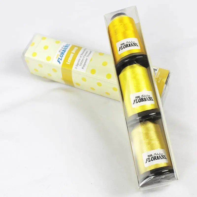 Floriani 3 Spool Embroidery Thread Set - Lemon Drop Yellow - Floriani